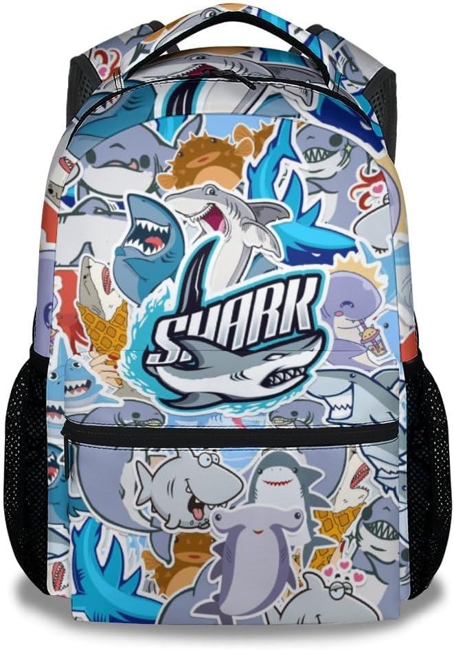 Amazon.com | Homexzdiy School Backpack for Teens Girls Boys, 16" Shark ...