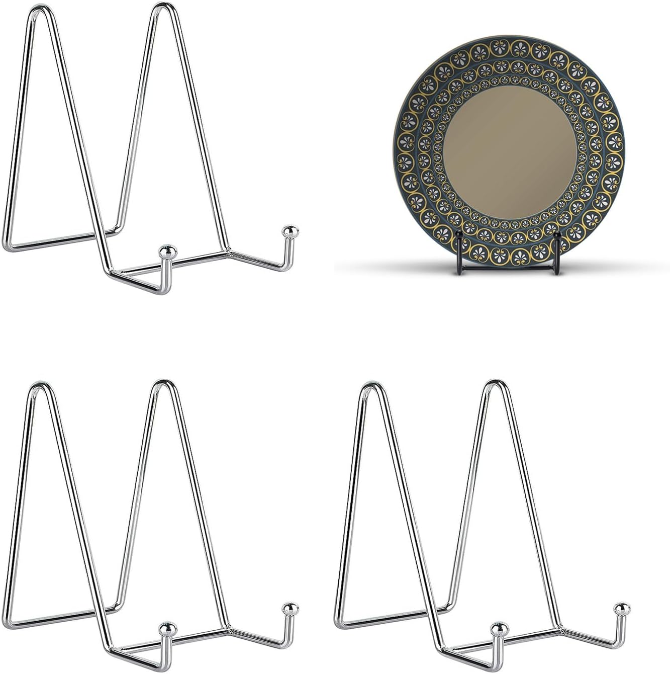 Amazon.com: Kruodop 3 Pack 4 Inch Plate Stands for Display, Metal Frame ...