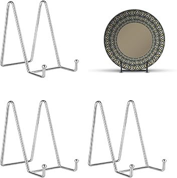 Amazon.com: Kruodop 3 Pack 4 Inch Plate Stands for Display, Metal Frame ...