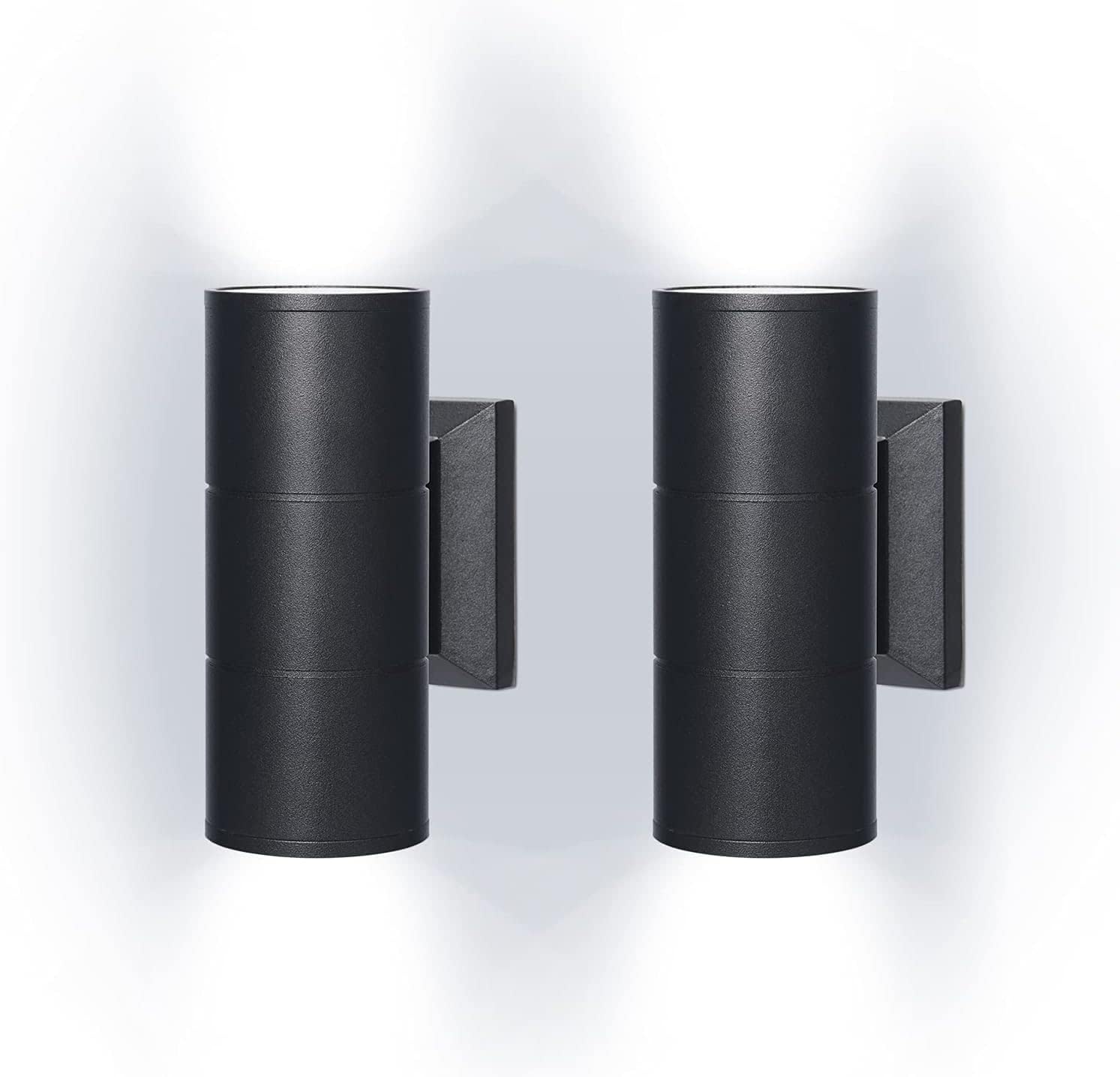 DGE 2 Pack IP65 LED Outdoor Wall Lights Mains Powered, Black Stainless ...