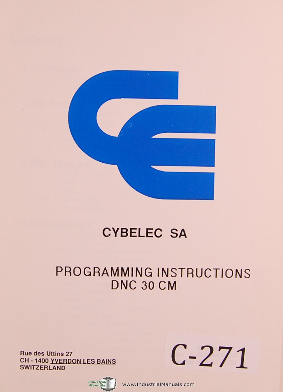 Cybelec SA DNC 30 CM, Programming Instructions Manual: Cybelec: Amazon ...