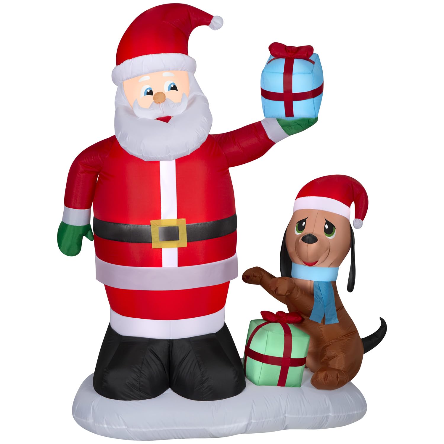 Amazon.com: Gemmy Animated Christmas Inflatable Santa and Puppy, 6 ft ...
