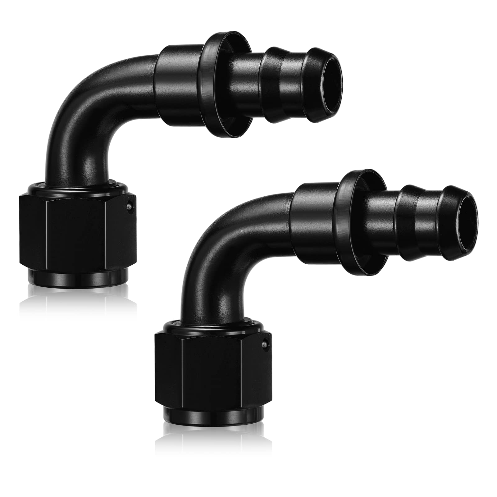 Snapklik.com : 8AN 90 Degree Push Lock Hose End Fitting Aluminum Female ...