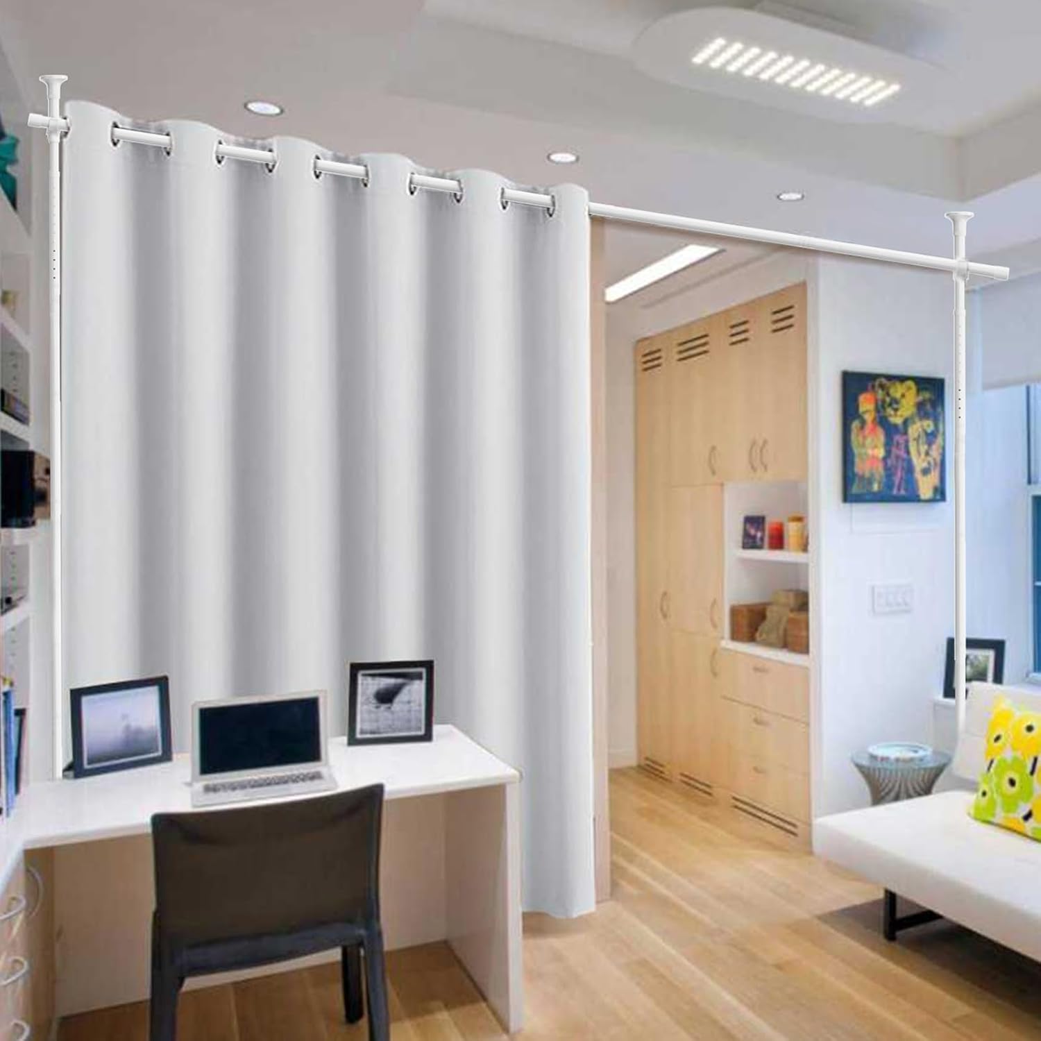 Amazon.com: Pauilcurd Room Divider Curtain Rod,Vertical Tension Rod ...