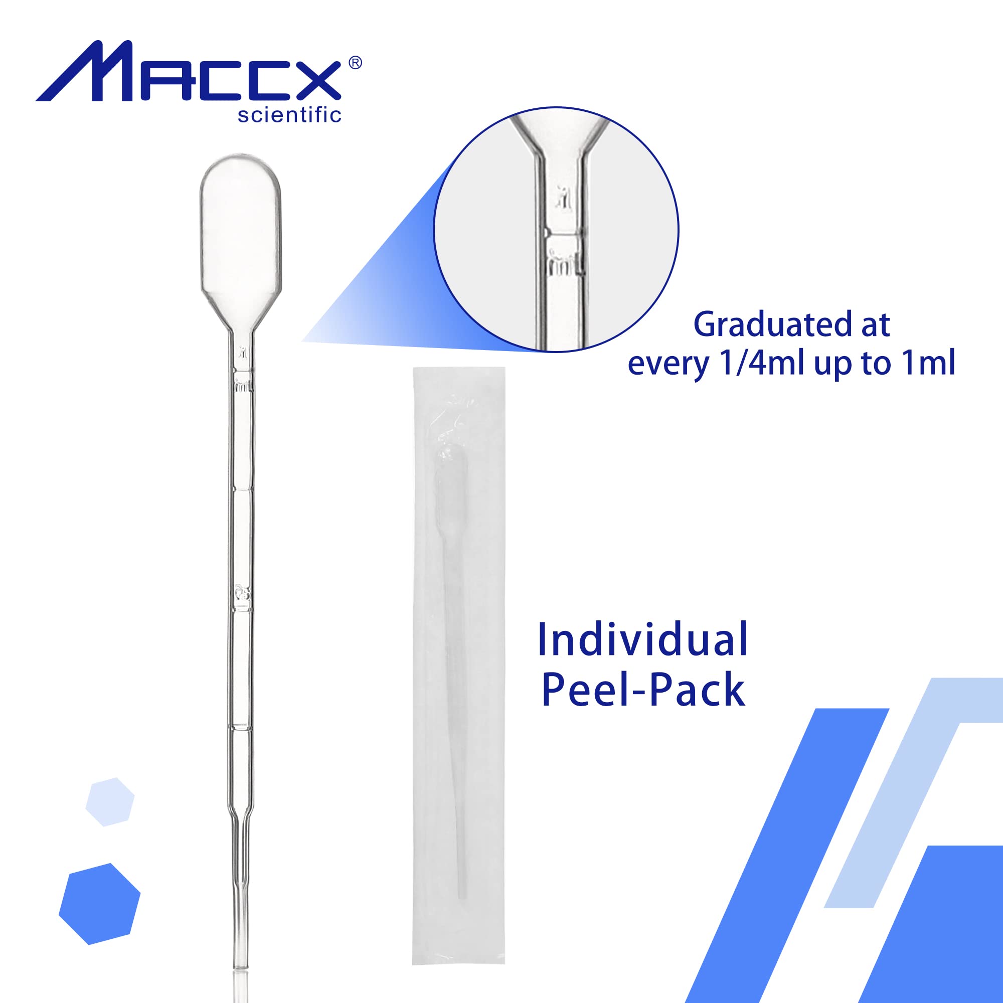 Snapklik.com : 100pcs Sterile Transfer Pipettes, Vol 3ml, 1ml Graduated ...