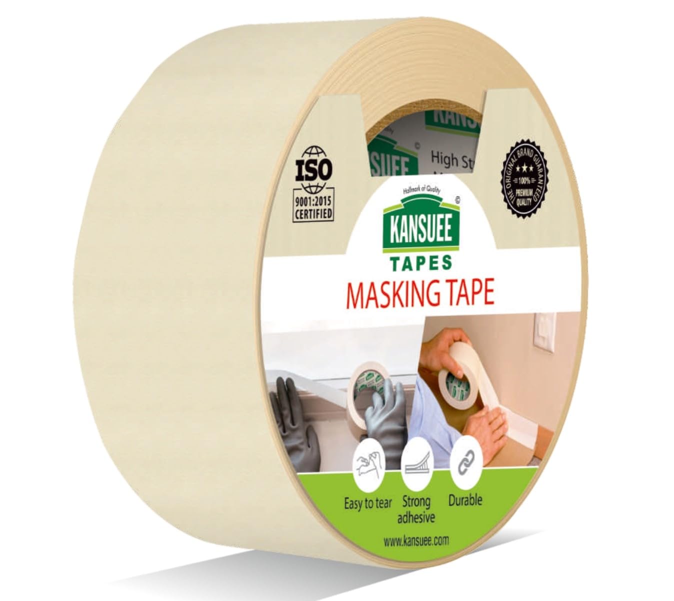KANSUEE Premium Quality, 2 Inch Wide Masking Tape Roll (Painter Tape ...