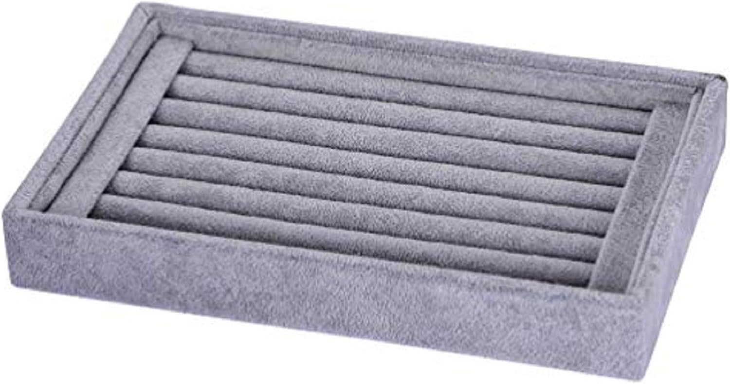 Amazon.com: Valyria Velvet 7 Slots Ring Earrings Trays Showcase Display ...