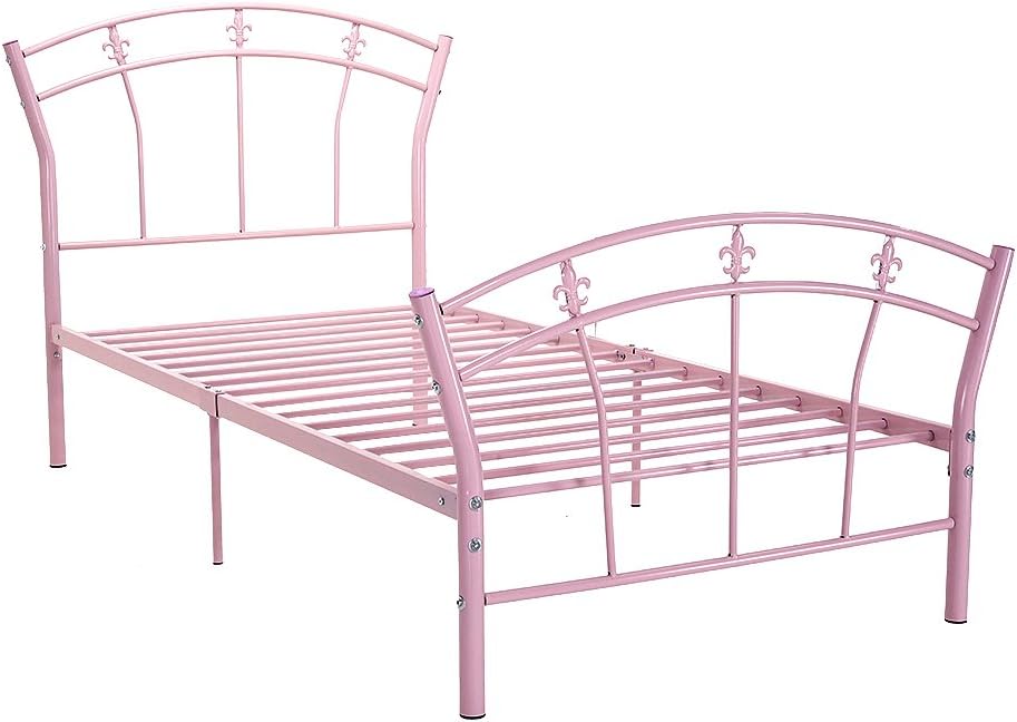 Panana 3ft Single Metal Bed Frame Pink Bedroom Furniture for Girls ...