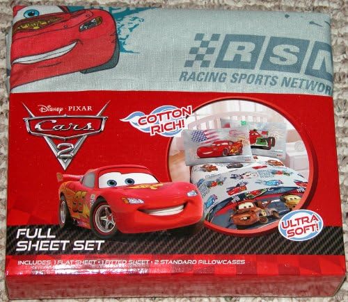 Disney Pixar Cars 2 Full Sheet Set for Kids - 4 Pieces Multicolor ...