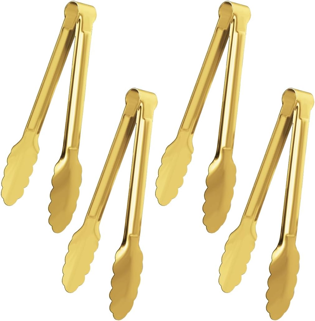 Amazon.com: HINMAY Mini Appetizer Tongs 5-3/4 Inch Small Serving Tongs ...