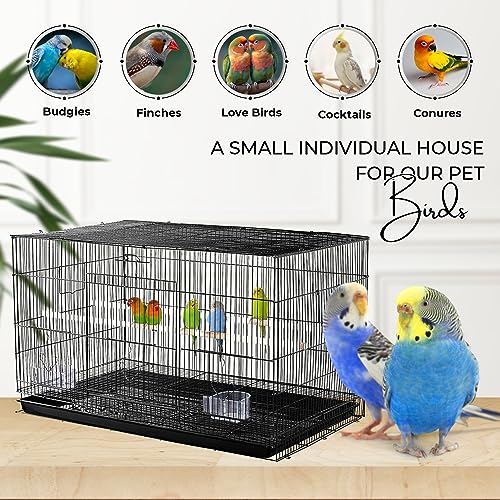 VAYINATO Iron 2 Feet (24 Inch) Black Color Birds Cage For Budgies ...