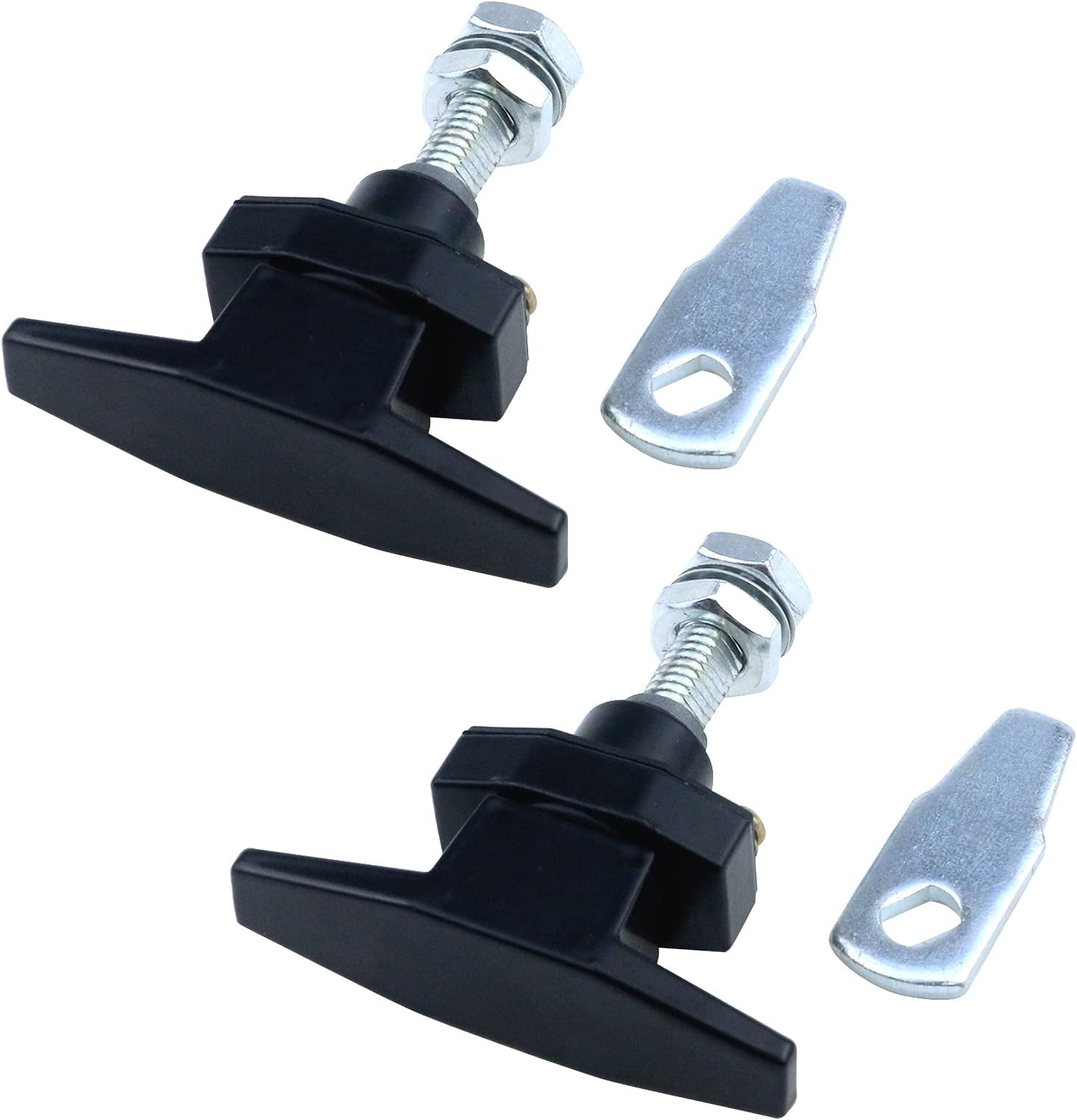 LBTODH Black T-Shape Handle Swing Knob 2pcs Chassis Cylinder Lock Thumb ...
