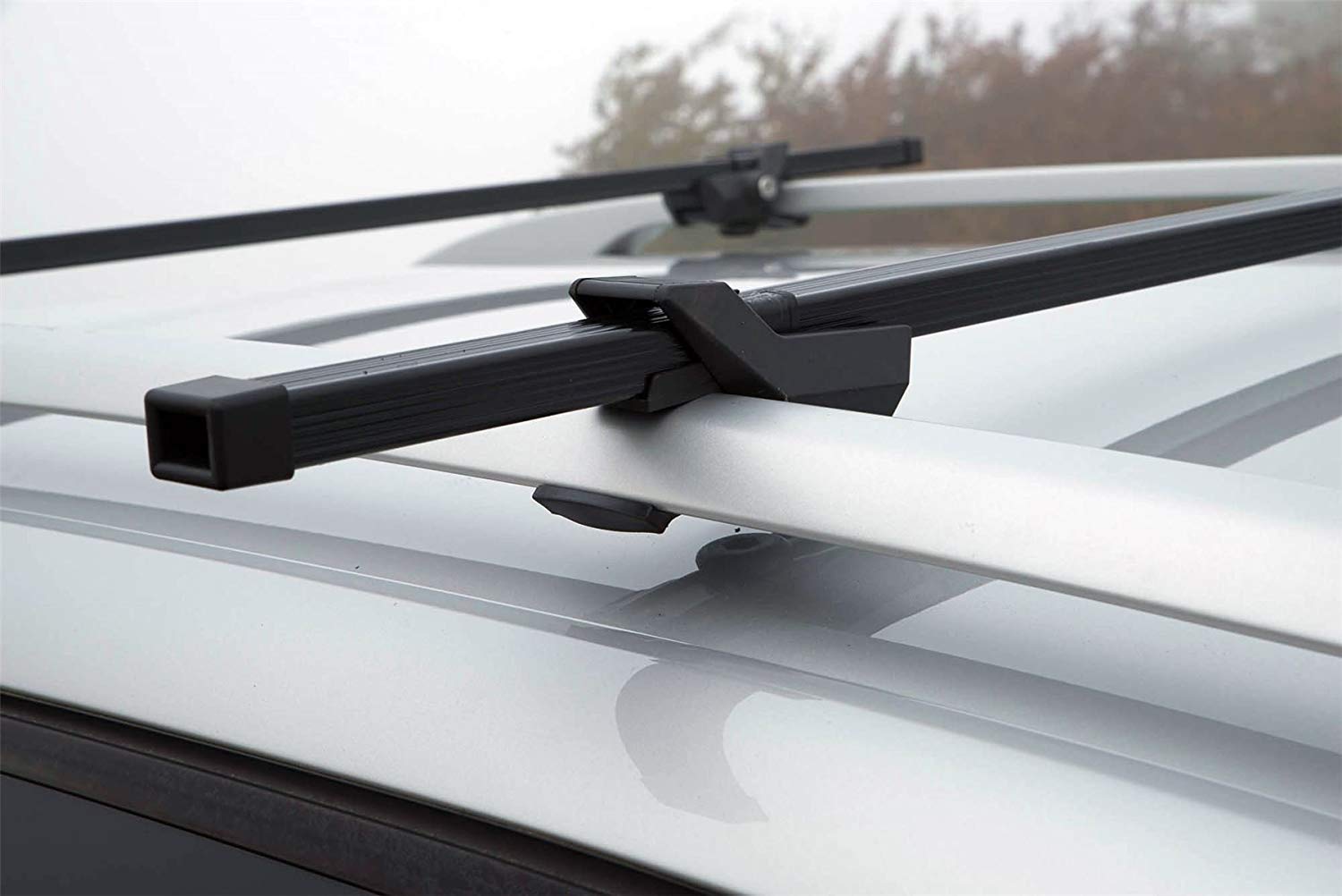Buy Summit SUM-001 Roof Bar to Fit Cars with Running Rails, Black Steel ...