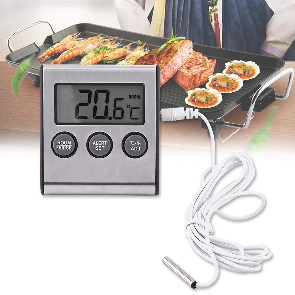 Digital Refrigerator Thermometer LCD Alarm Fridge Temperature Monitor ...
