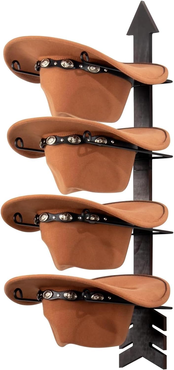 Amazon.com: Heoifruy Cowboy Hat Rack for Wall - 2 Packs Iron Hat Holder ...