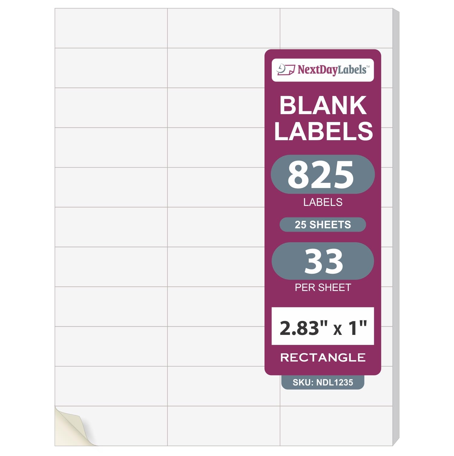 Amazon.com : NextDayLabels - 2.83" x 1" Rectangular Sticker Labels for ...