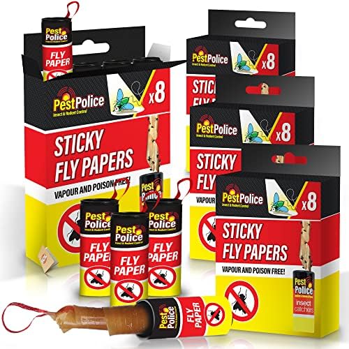 32pk Sticky Fly Papers for Indoors & Outdoor | Safe & Effective Fly ...