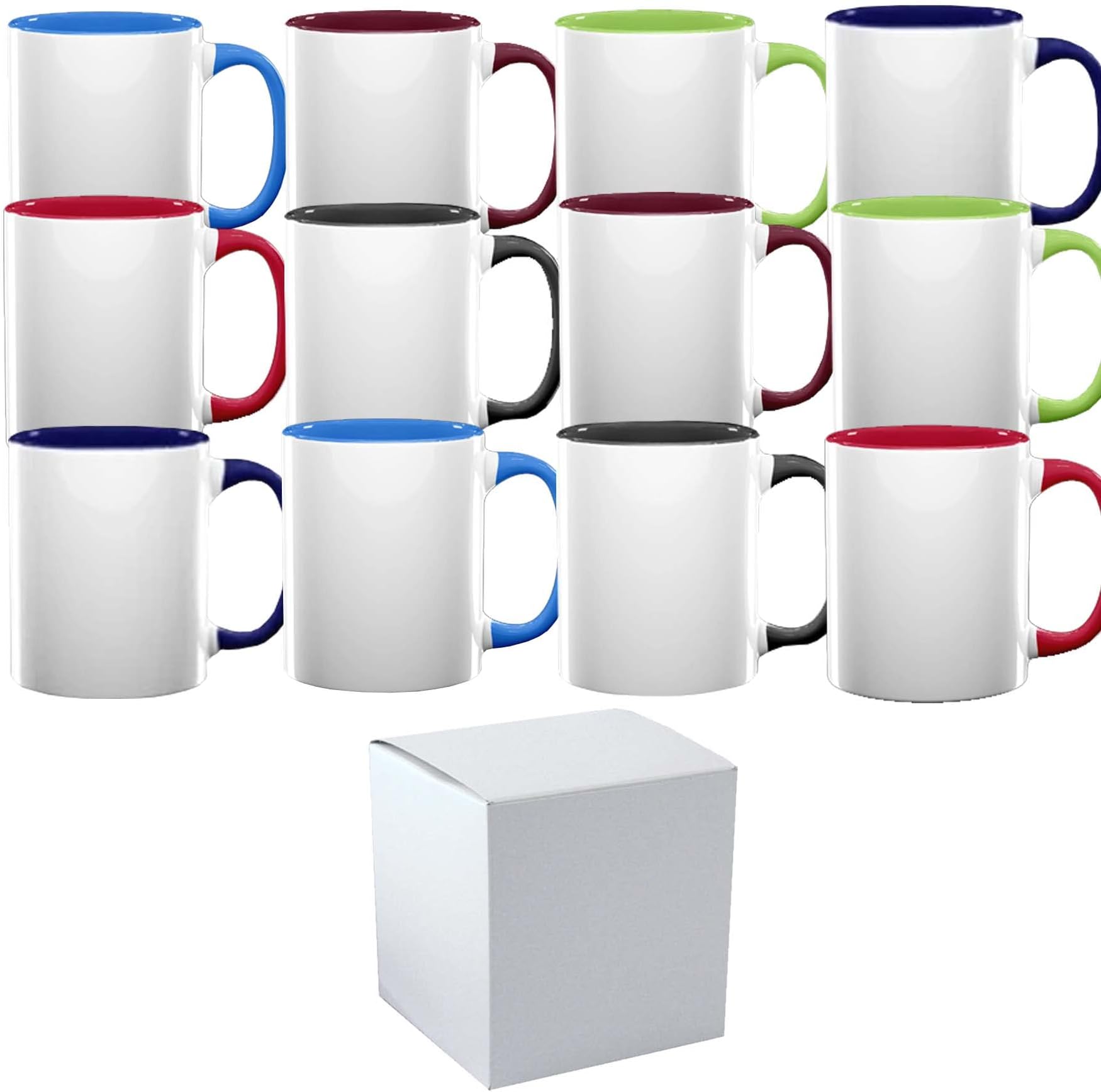 Amazon.com: KisSealed 12 Pack Sublimation Mugs Blank,15oz Tazas Para ...
