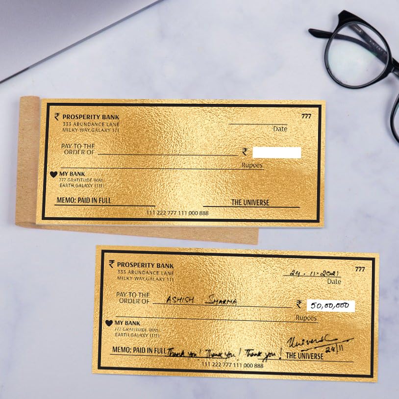 Golden Abundance Cheque Book – Law of Attraction Money Manifestation ...