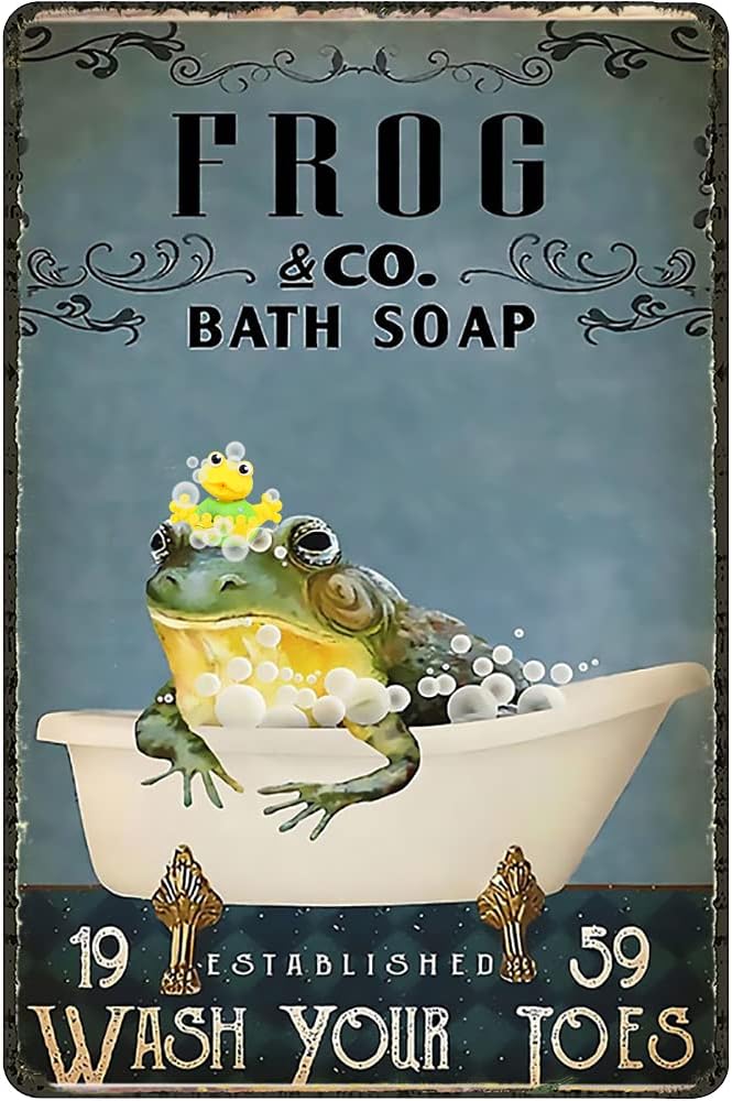 Amazon.com: CrazySign Mushroom Room Wall Decor Funny Frog Decor Just A ...