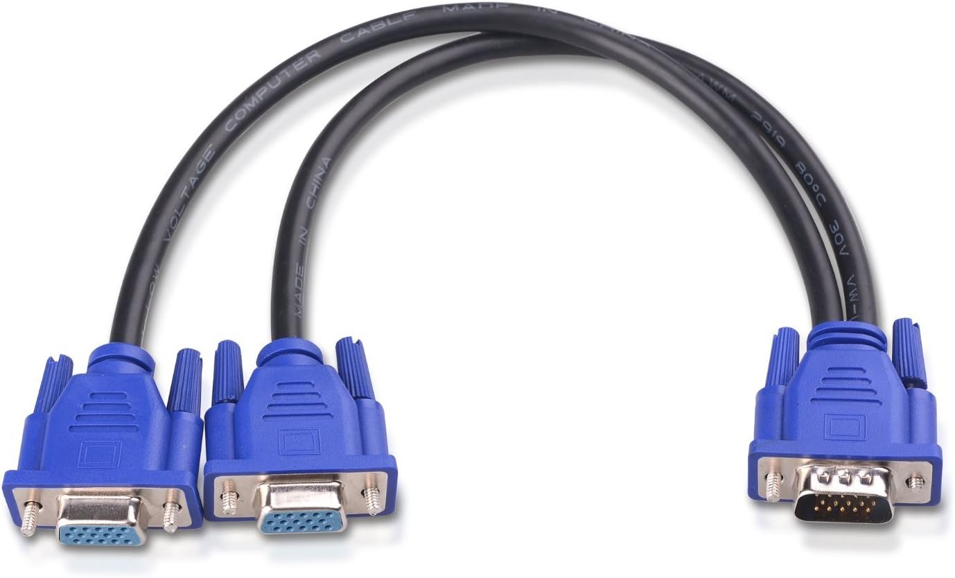 Amazon.com: Cable Matters 2-Pack 1ft Full HD 1080P VGA Splitter Cable ...