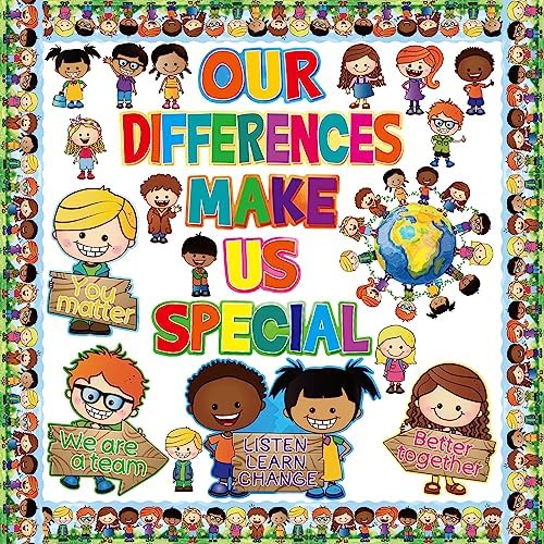 Amazon.com : Diversity Bulletin Board Decoration Set Diverse Children ...