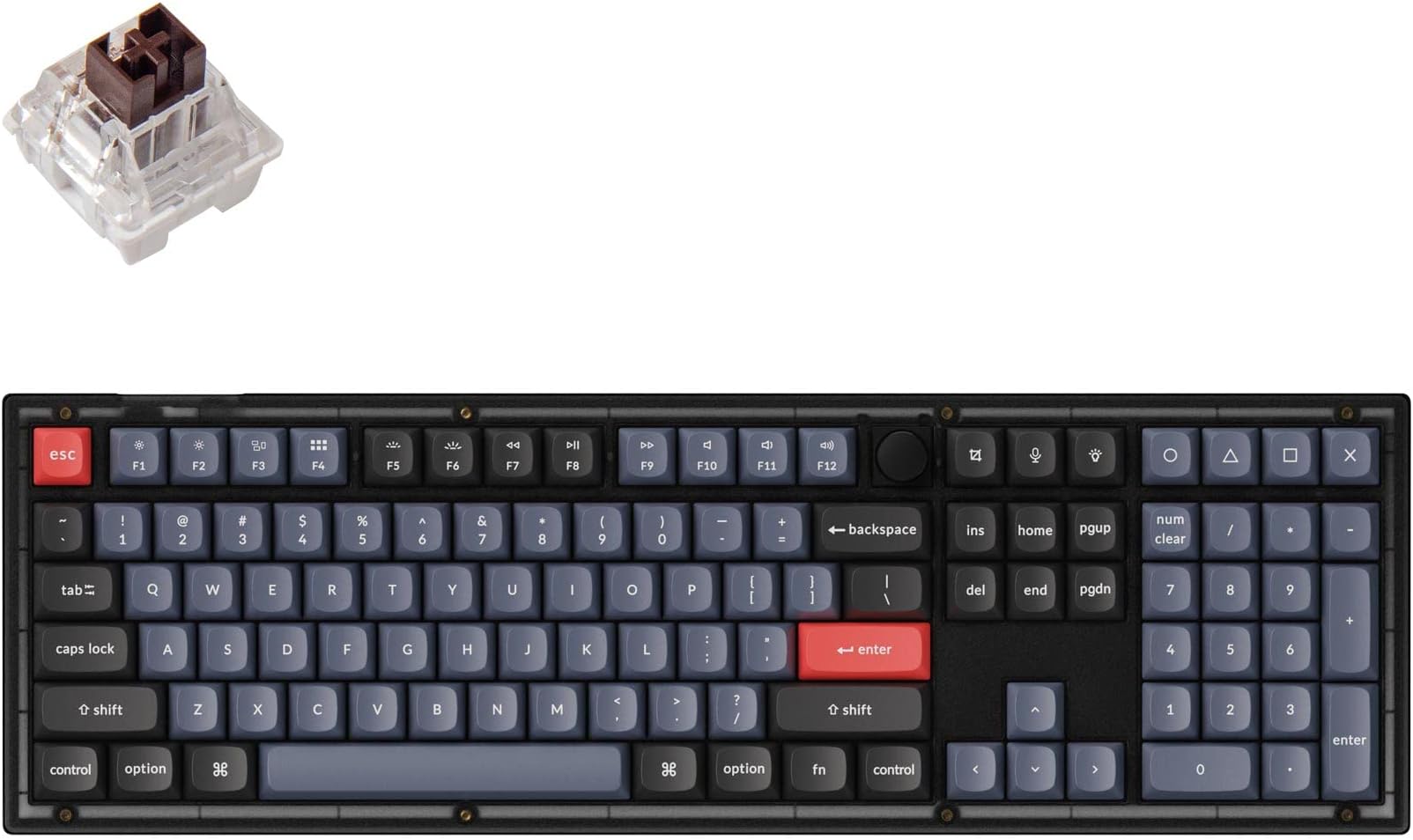 Keychron V6 Wired Custom Mechanical Keyboard Knob Version, QMK/VIA Full ...