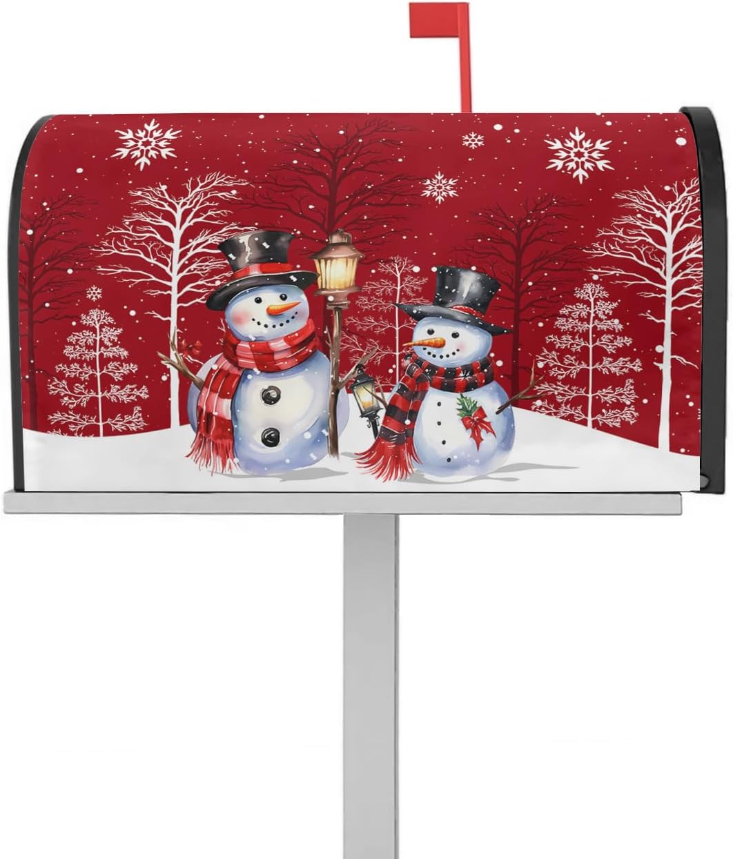 Amazon.com: EZON-CH Red Christmas Magnetic Mailbox Cover Oversized 21 ...