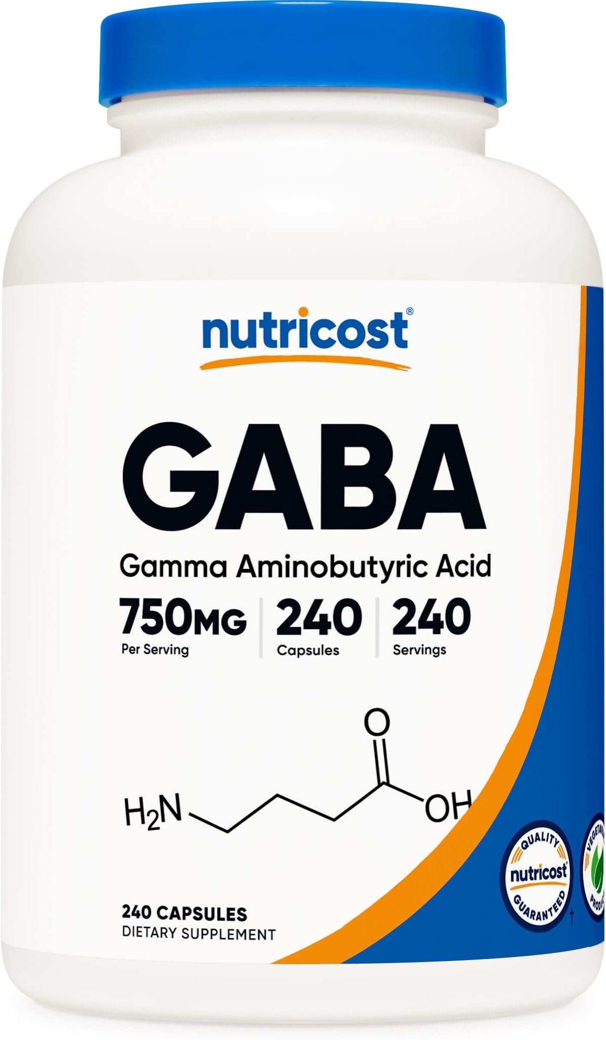 Amazon.com: Nutricost GABA (Gamma Aminobutyric Acid) 750mg, 240 ...