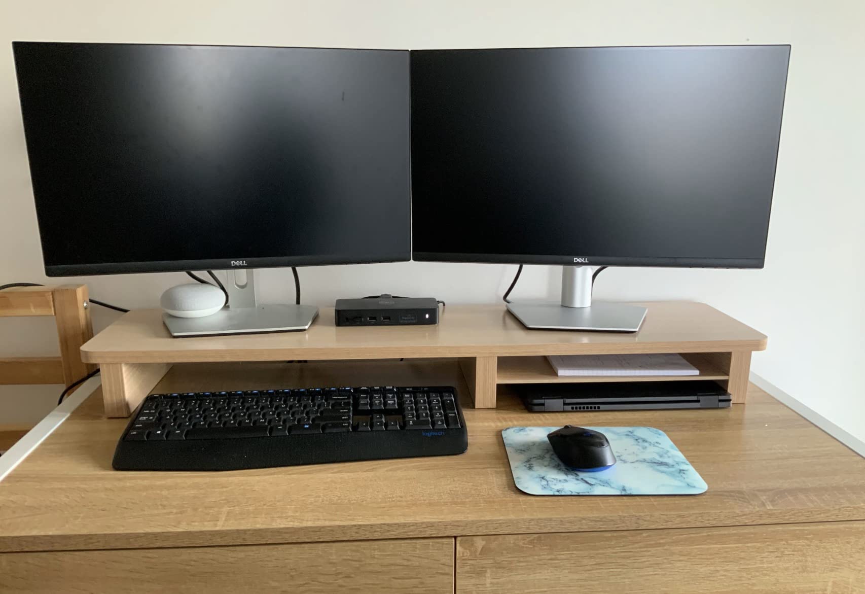 Wooden Monitor Stand 100 cm Long, Light Brown, Monitor Riser : Amazon ...