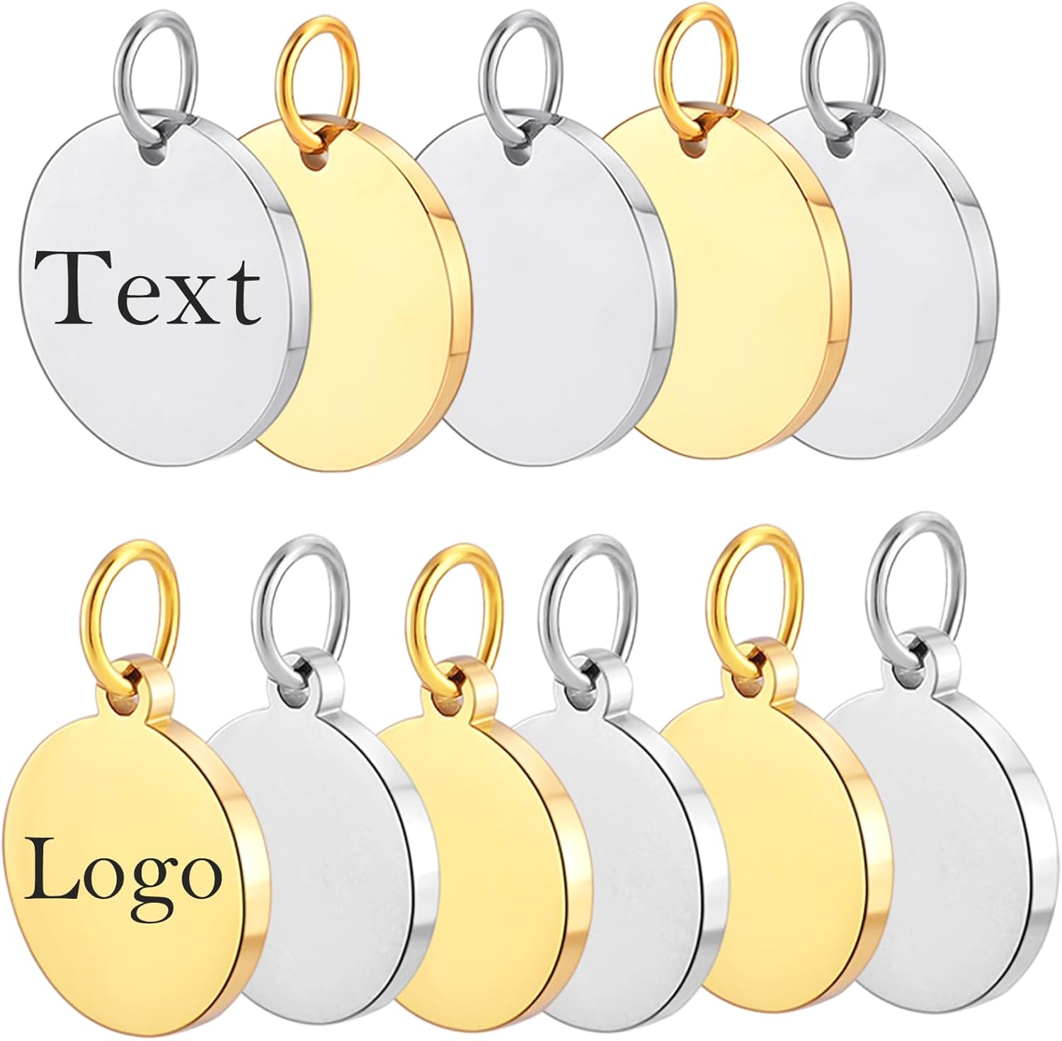 Amazon.com: Custom Round Engraved Text/Logo Stamping Blanks Tag Charms ...