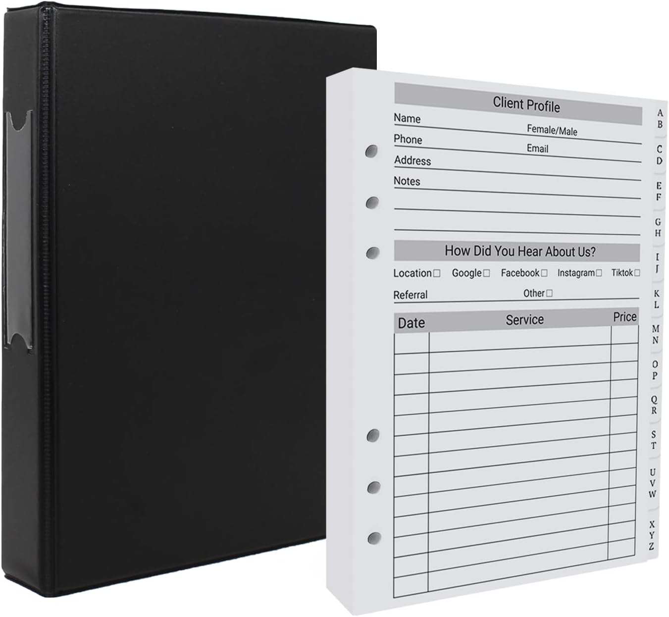 Amazon.com : Client Profile Cards,3-Hole Client Profile Cards for Hair ...