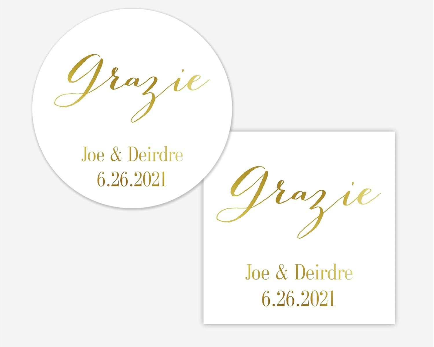Amazon.com: Foiled Grazie Wedding Favor Stickers, Grazie Stickers ...