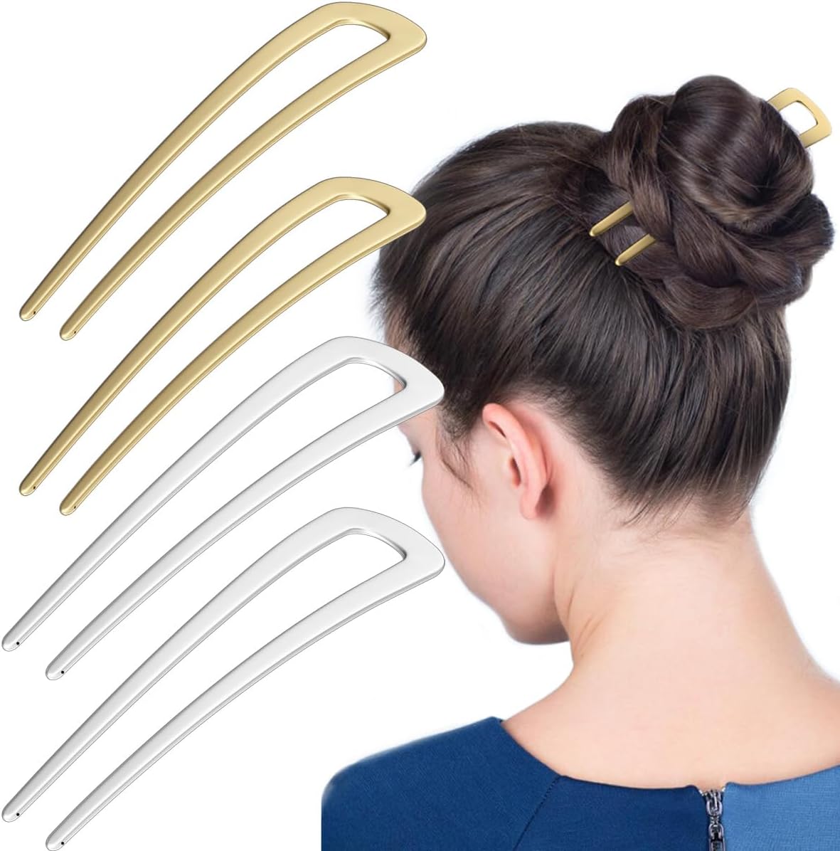 Amazon.com : 6PCS French Hair Pins for Women, Metal U Shaped French ...