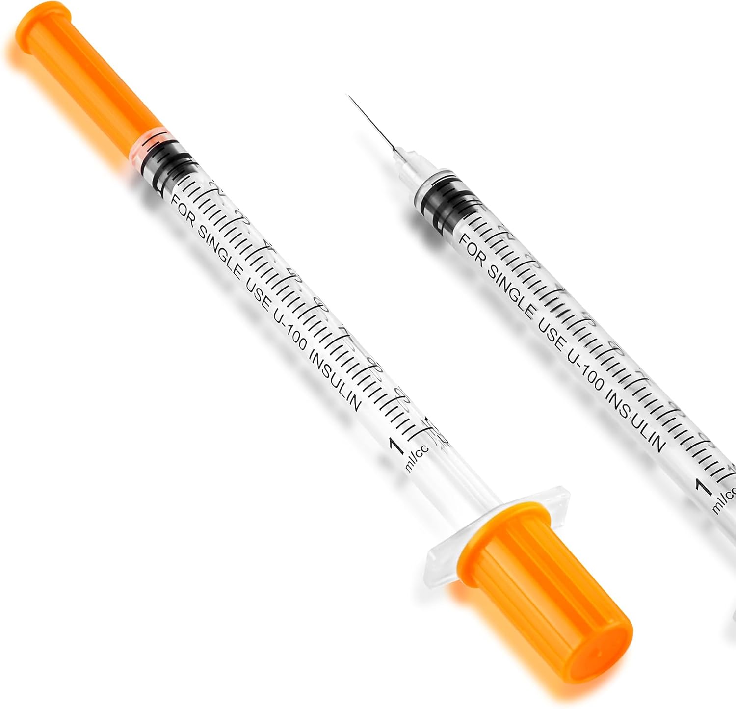 Atsuhut 1ml/cc Syringe with 30G 0.5Inch Needle - Orange Syringe (30G ...