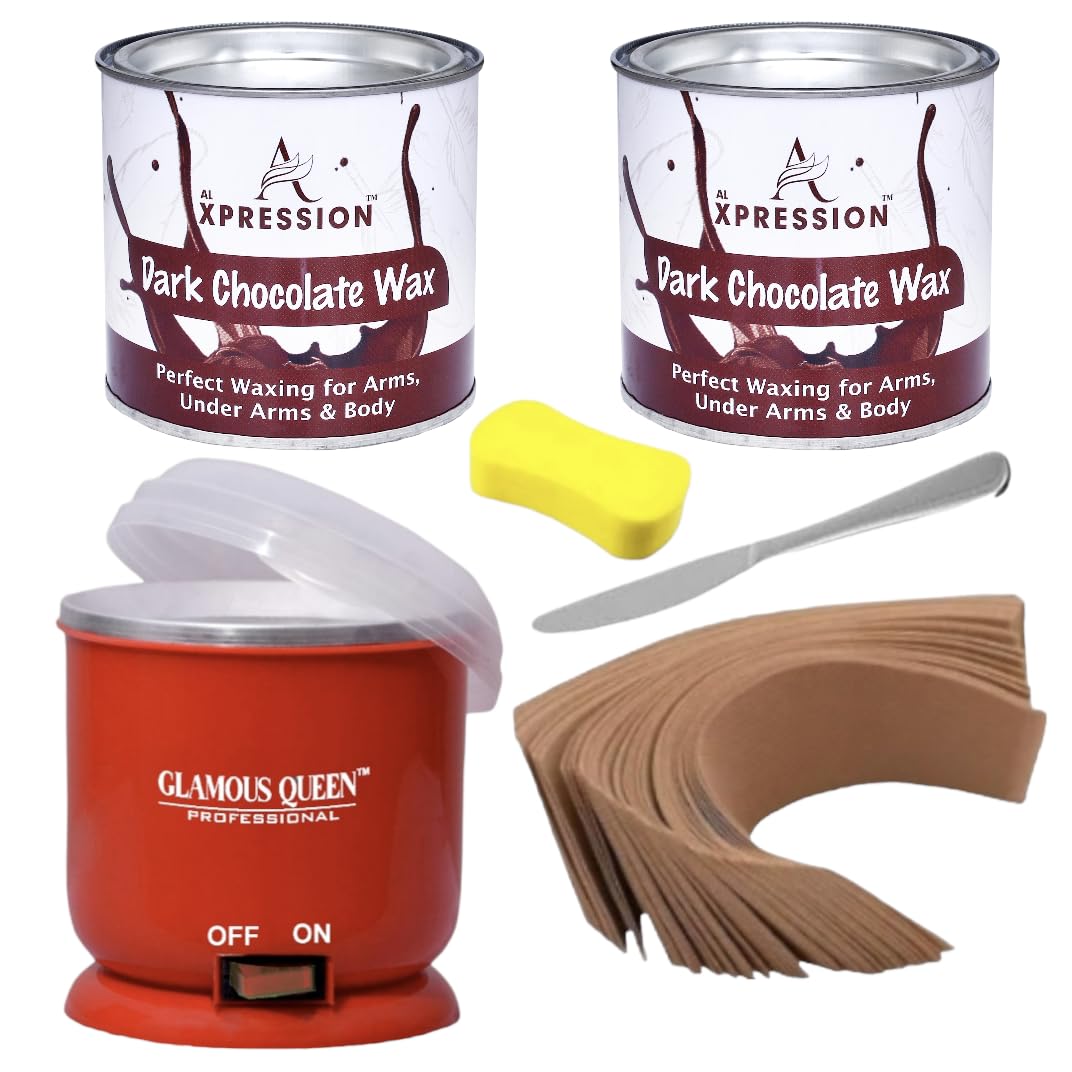 GLAMOUS QUEEN Professional Automatic Wax Warmer Combo With Dark ...