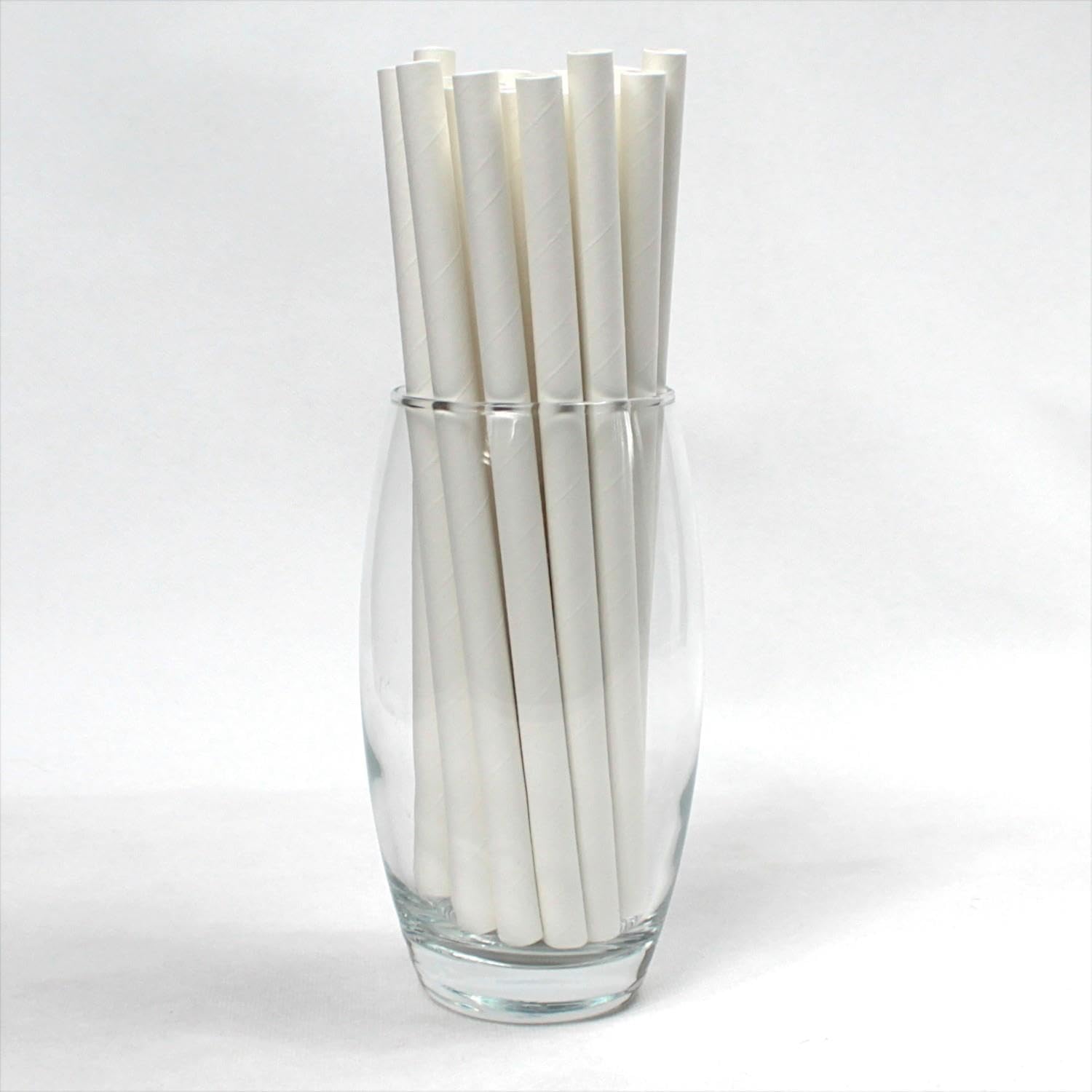 White Paper Straws 10mm x 200mm (8") - Pack Size 200 - Food Safe/PFAS ...