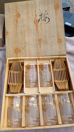 Amazon.co.jp: Showa Retro Camey Glass, Gold, Plum, Tambra, 5 Guests ...