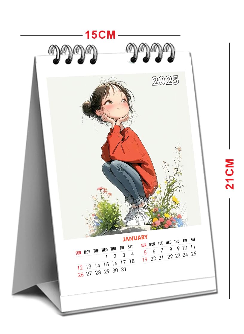 Paperaft Desk calendar 2025/ Desktop 2025/ Theme Desktop calendar/Twin ...
