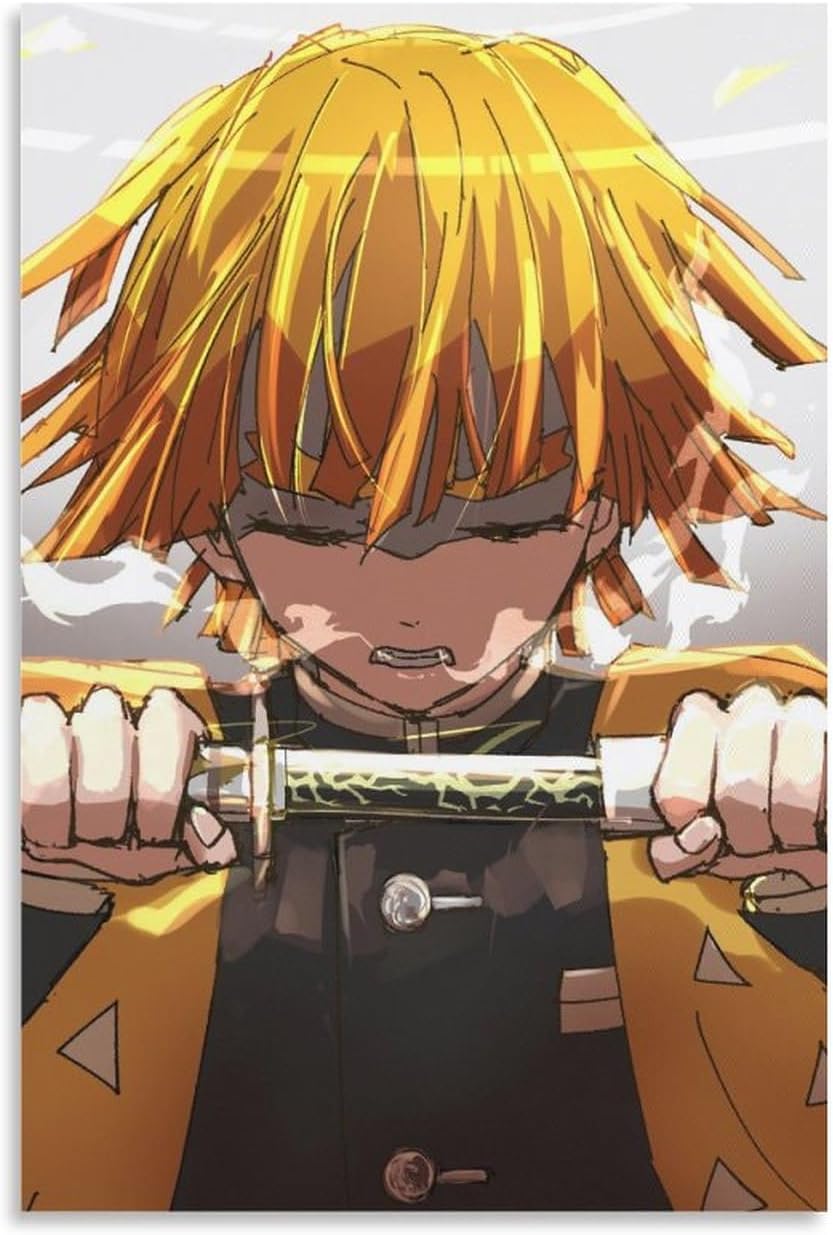 Amazon.com: Zenitsu Agatsuma Poster, Japanese Anime Wall Gift Art ...