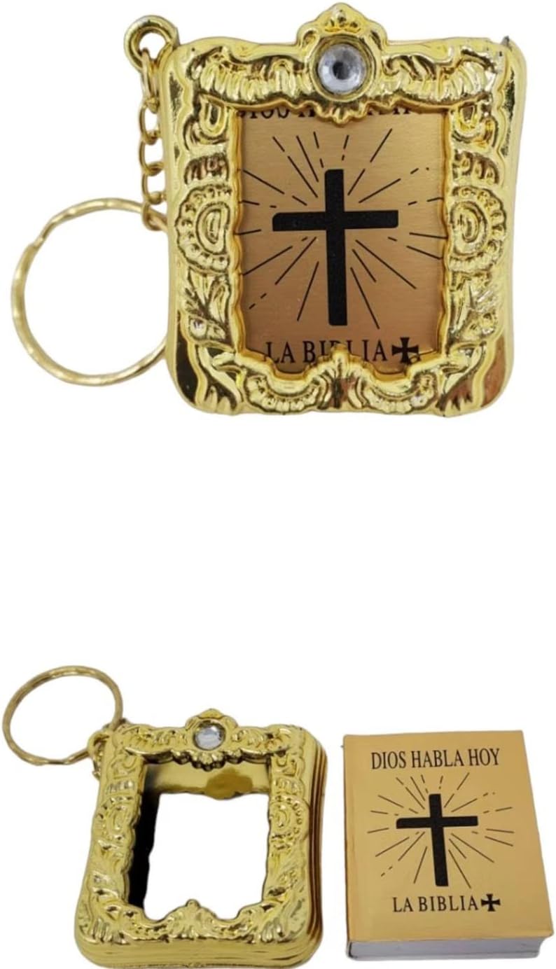 Amazon.com: LACrafts Bible Keychain Key Chain Religious Favor - Spanish ...