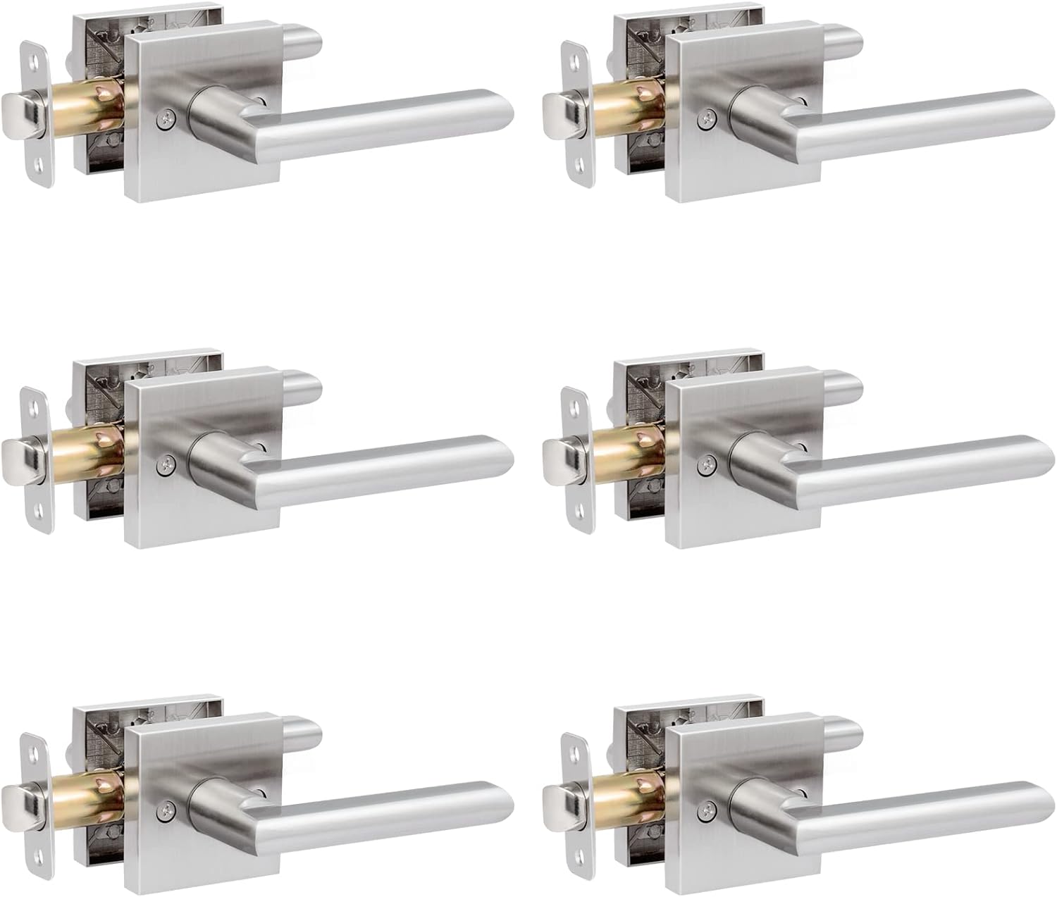 HOSOM 6 Pack Interior Door Levers Passage Door Handles Heavy Duty No ...