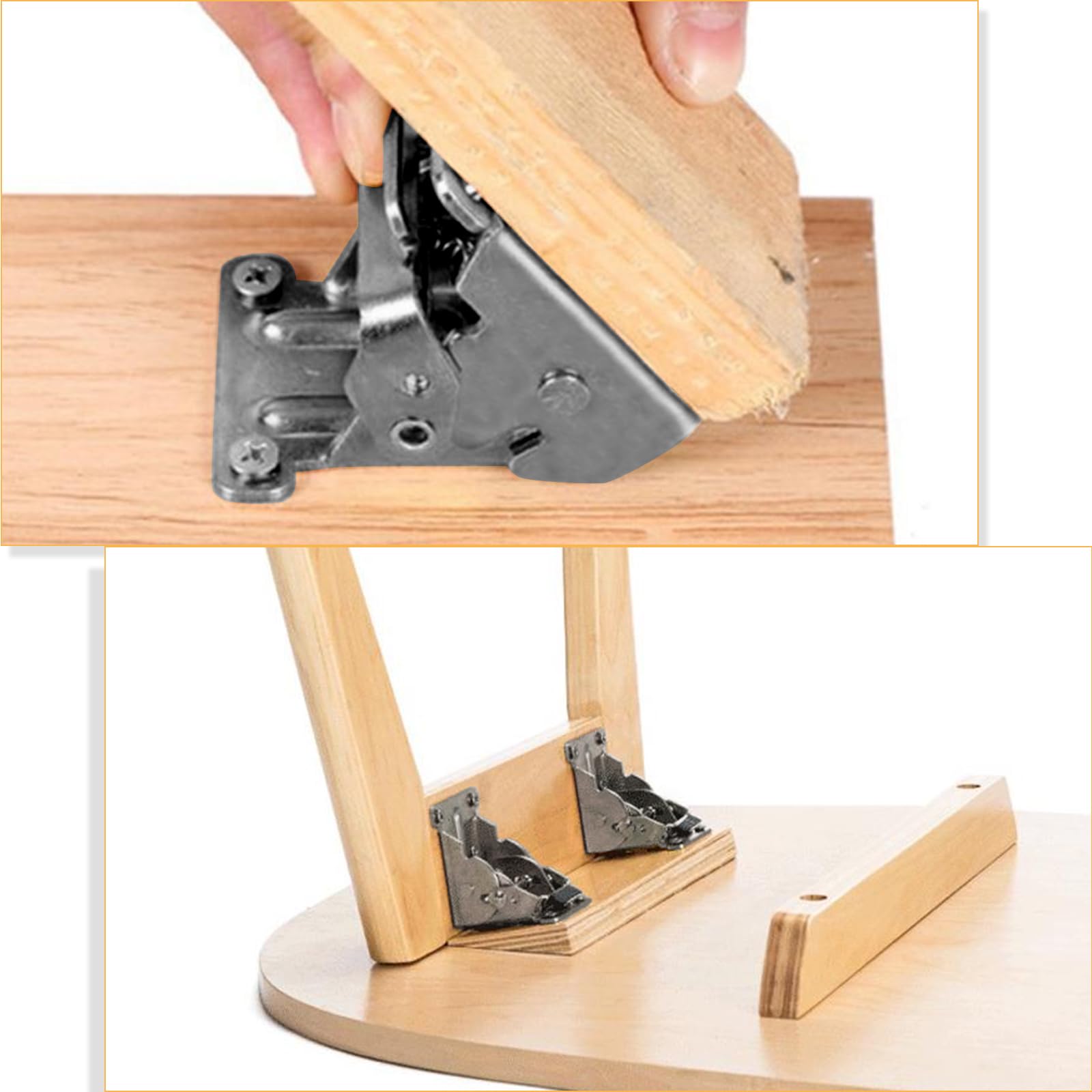 Snapklik.com : 8 PCS Foldable Support Bracket Self Locking Hinge For ...