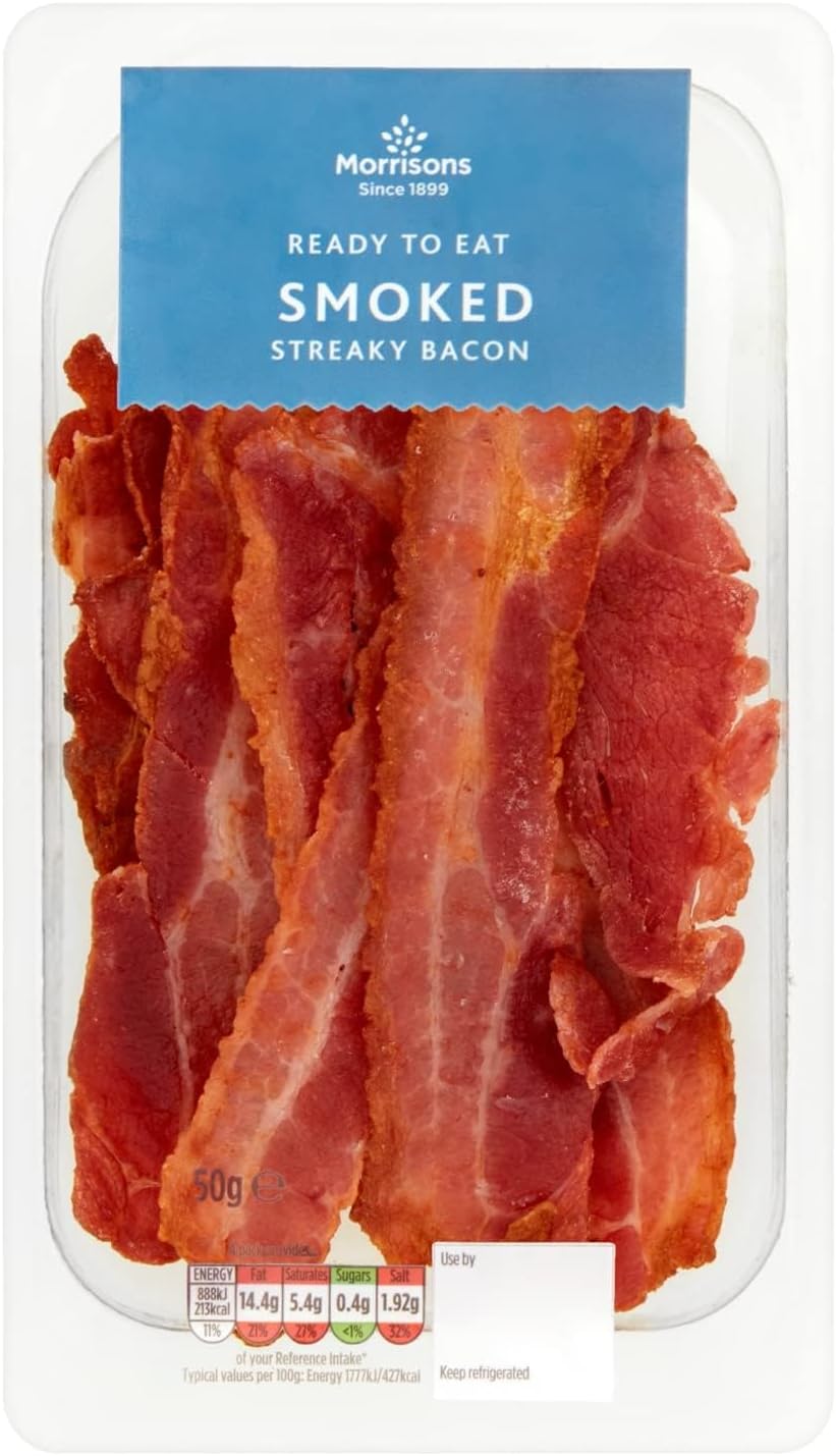 Morrisons Smoked Streaky Bacon, 50g : Amazon.co.uk: Grocery