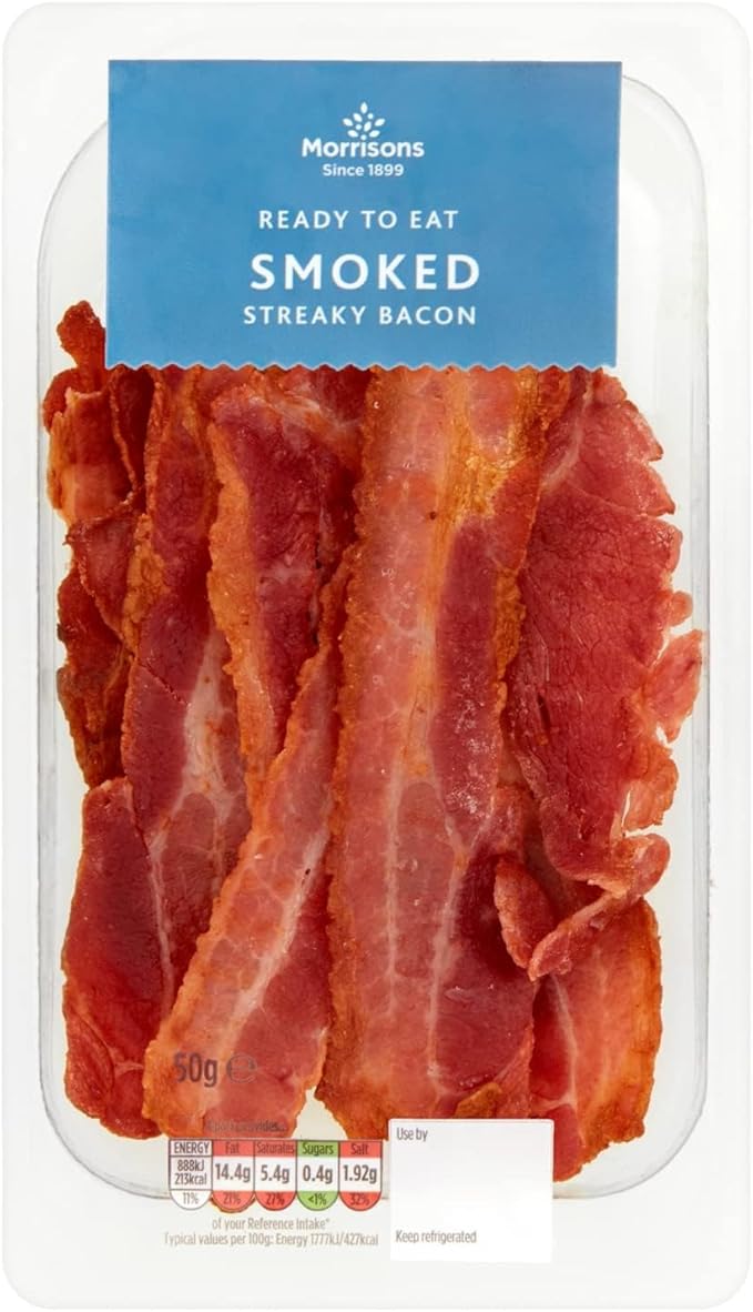 Morrisons Smoked Streaky Bacon, 50g : Amazon.co.uk: Grocery