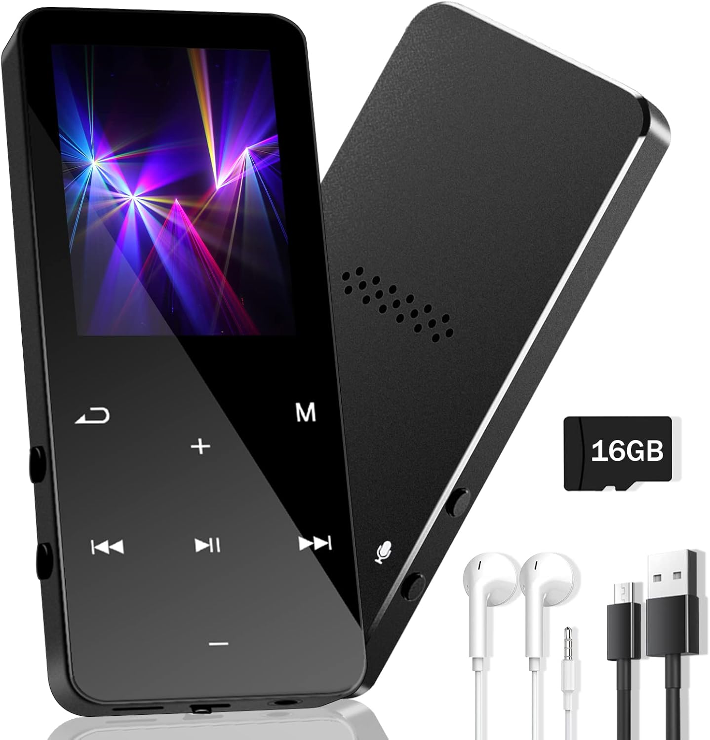 16G Lecteur MP3 Bluetooth 4.2,1.8" TFT Écran Lossless Multifonctionnel ...