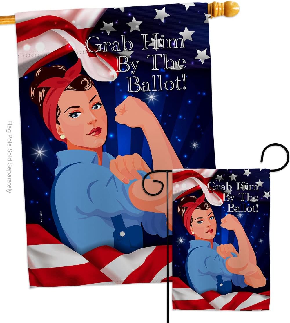 Amazon.com : USA Made Flag Grab Him by The Ballot Garden House Flag Set ...