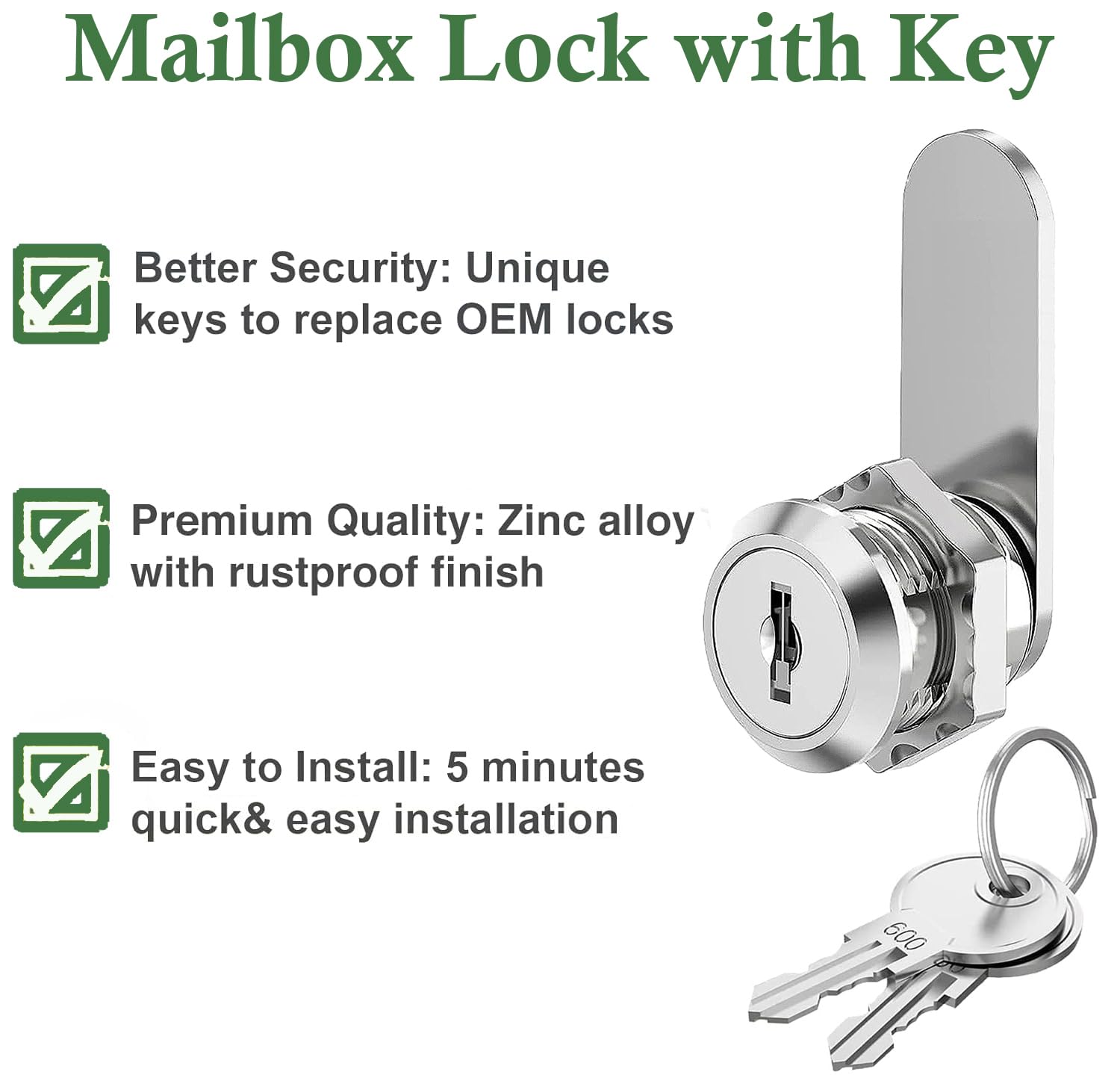 ZiYuya 16mm Mailbox Lock with Key Different, RV Storage Locks Cabinet ...