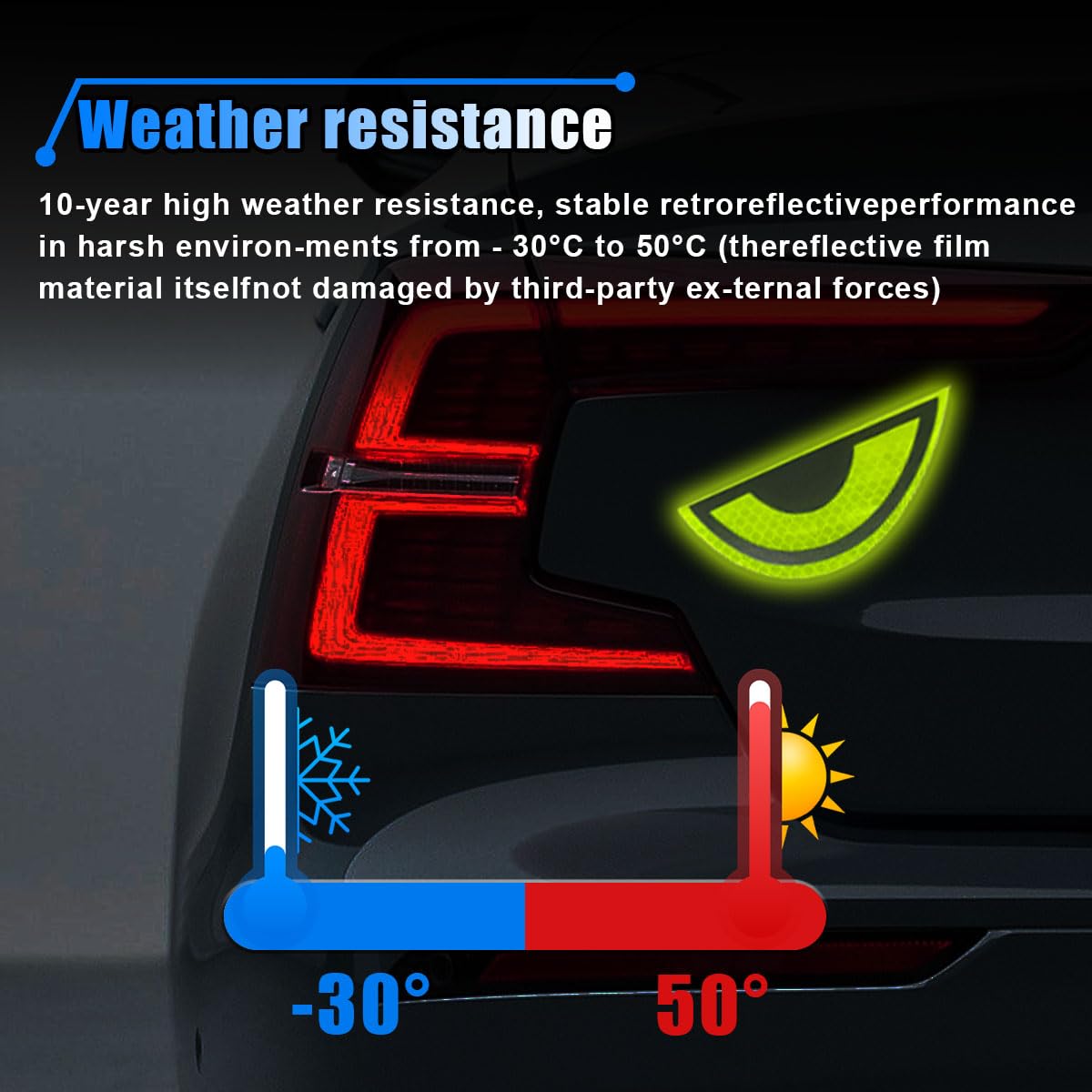 Snapklik.com : Reflective Stickers Car Decals, Yellow Eye Caution Decal ...