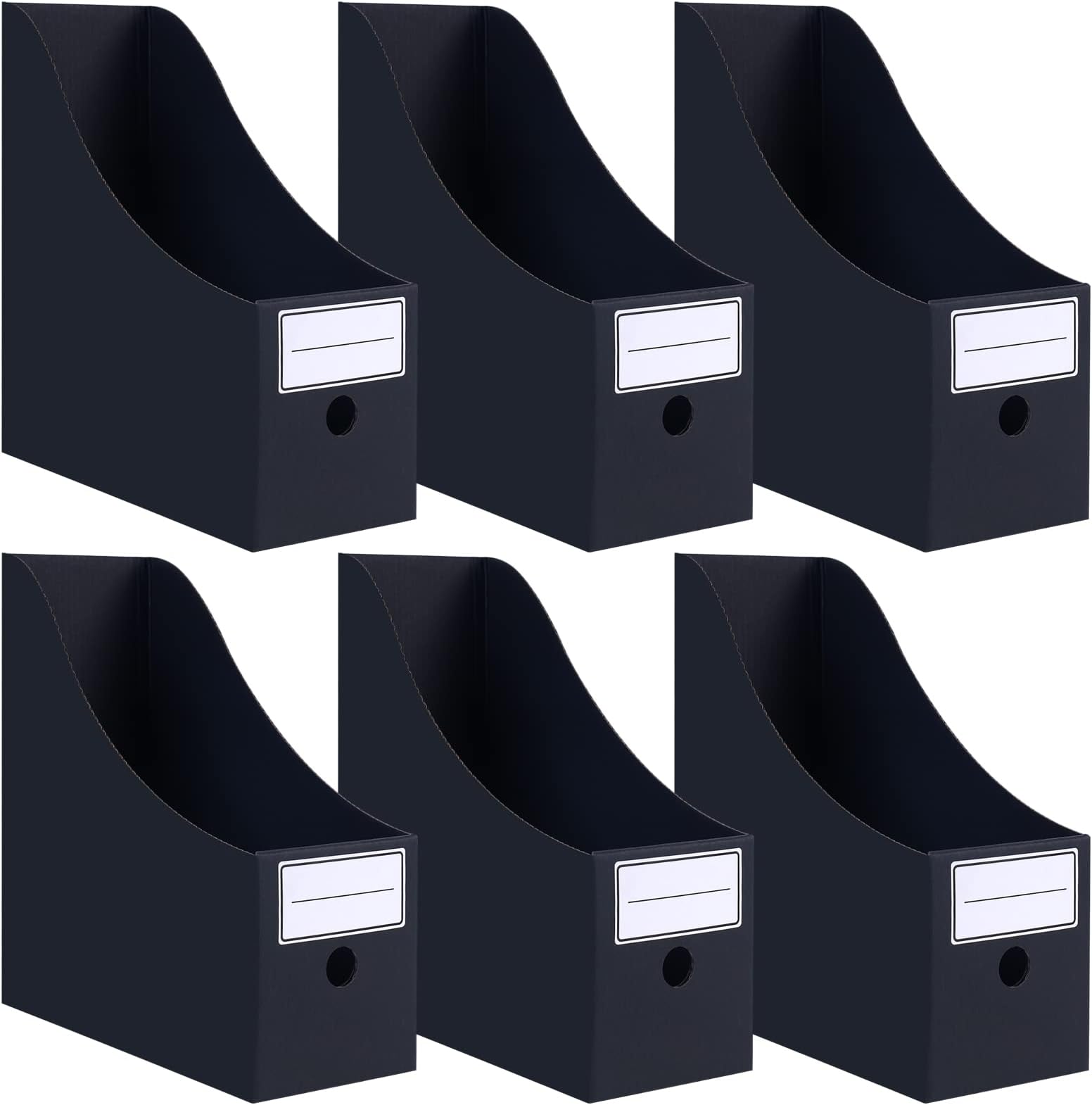 Hotyin 6 Pack Magazine File Holders, Cardboard Magazine Holder with ...